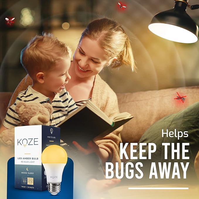 KOZE Sleep Bulb - Amber Blue Light Blocking Sleep Light Bulb - Optimize ...